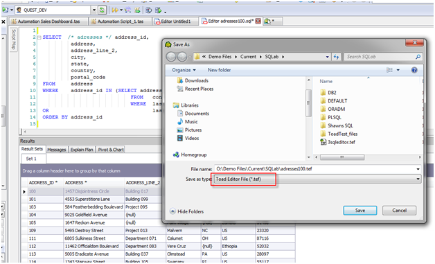 Toad Data Point Automation Series Blog 11 Toad Editor Files Tef