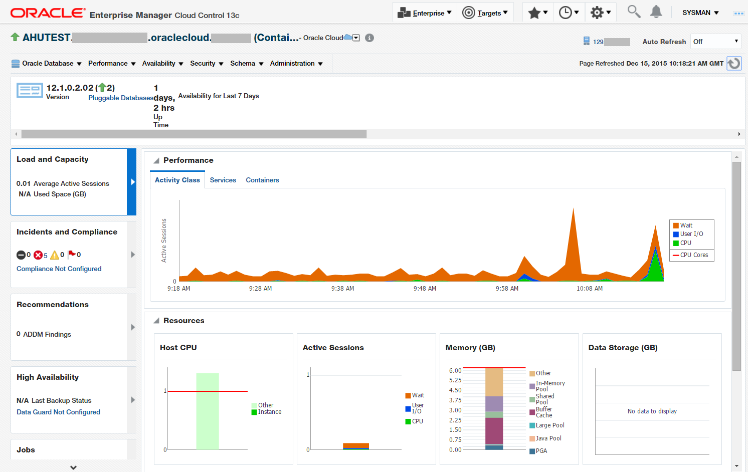Oracle Hybrid Database Cloud Using Enterprise Manager – Part V
