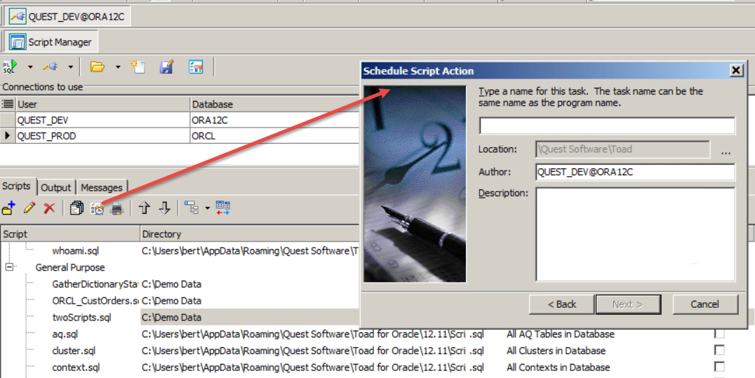 Run Oracle Scripts Even Against Multiple Databases In The Toad Script Manager