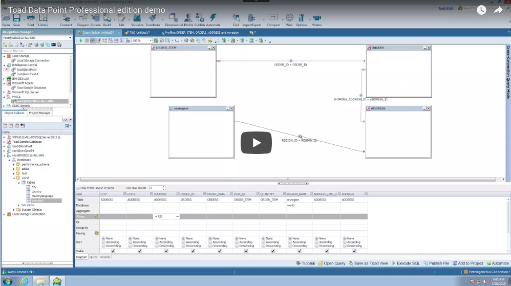 Toad Data Point Professional Edition demo