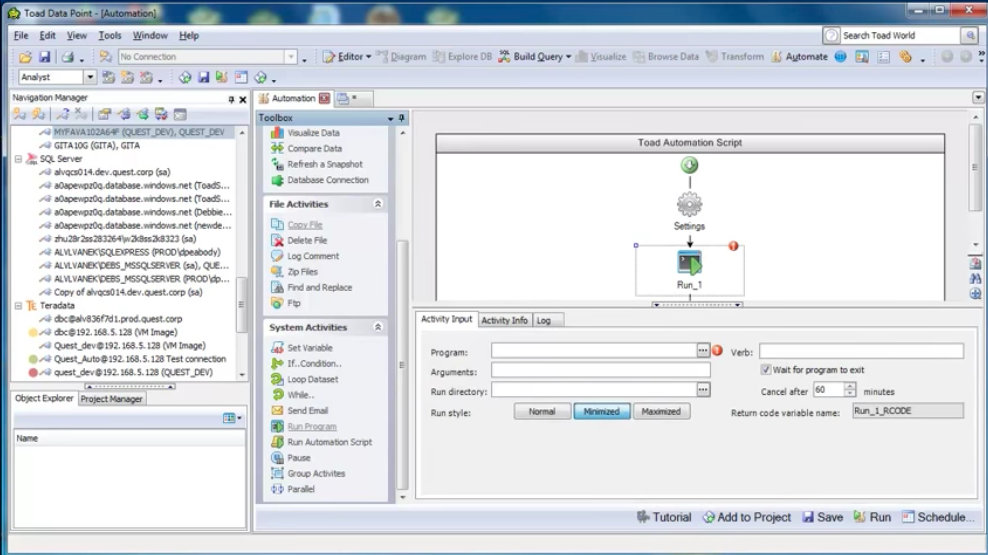 Using The If Condition In Automation In Toad Data Point 0612