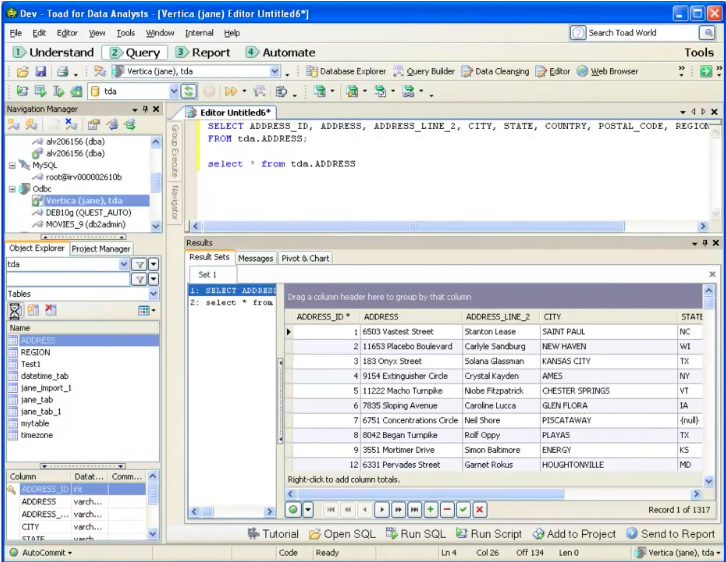 Toad Data Point New Connection Types